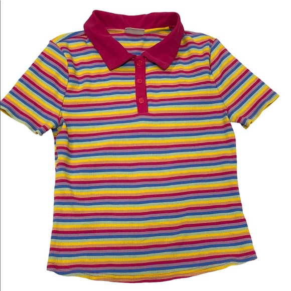 Abound | Tops | Rainbow Colored Polo Top | Poshmark